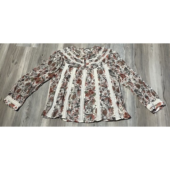 Anthropologie | Tops | Feather Bone By Anthropologie Elena Floral ...